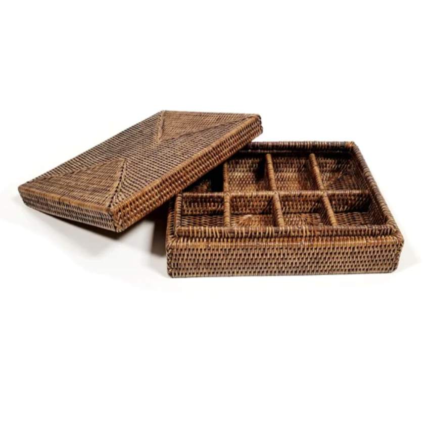 Rattan Tea Box with Lid – Farm Basket LLC
